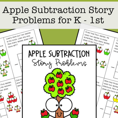 Apple-themed Story Problems Task Cards Set