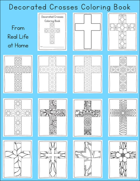 Religious Cross Coloring Book for Kids and Adults