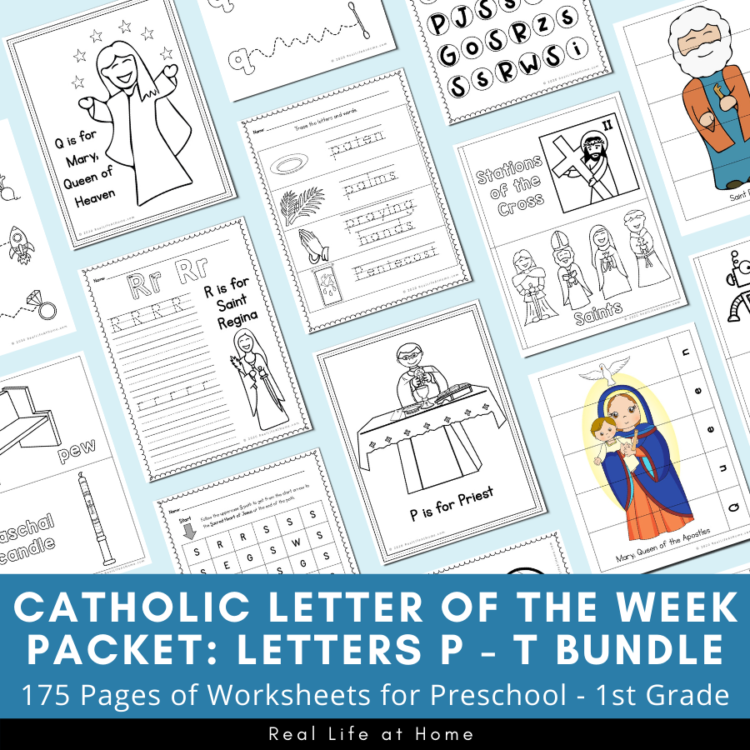 Letters P – T BUNDLE: Catholic Letter of the Week Worksheets and ...