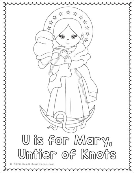 Letter U – Catholic Letter of the Week Worksheets and Coloring Pages