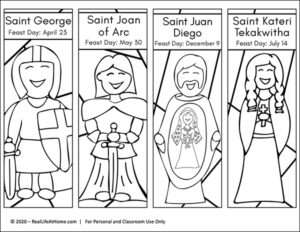 Saint Bookmarks – Color Your Own Printable Set