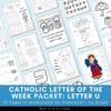 Letter U – Catholic Letter of the Week Worksheets and Coloring Pages