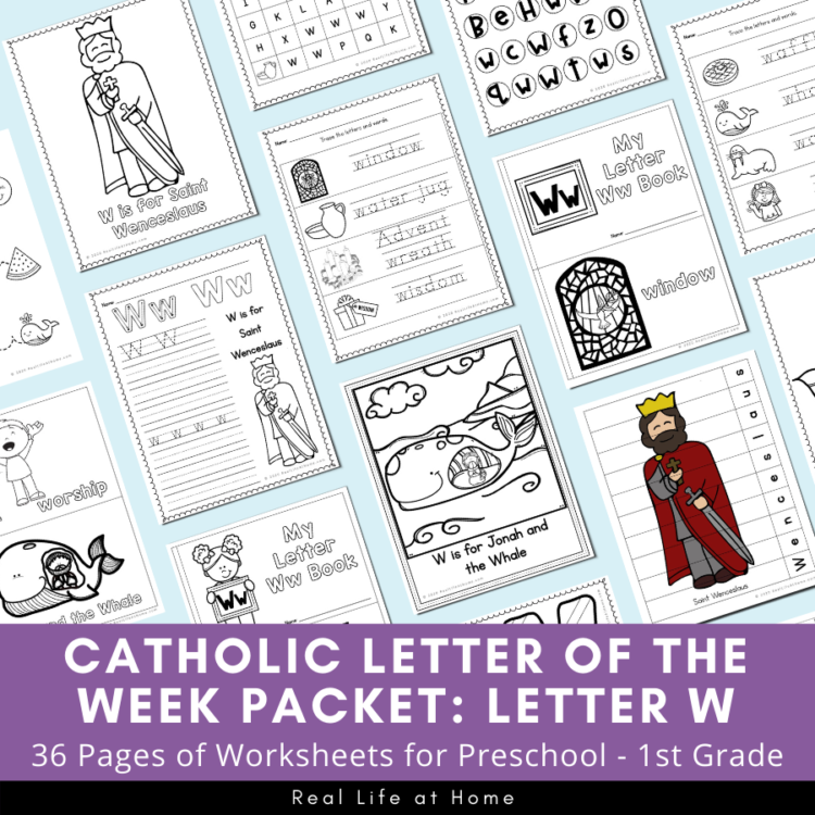 Letter W – Catholic Letter of the Week Worksheets and Coloring Pages