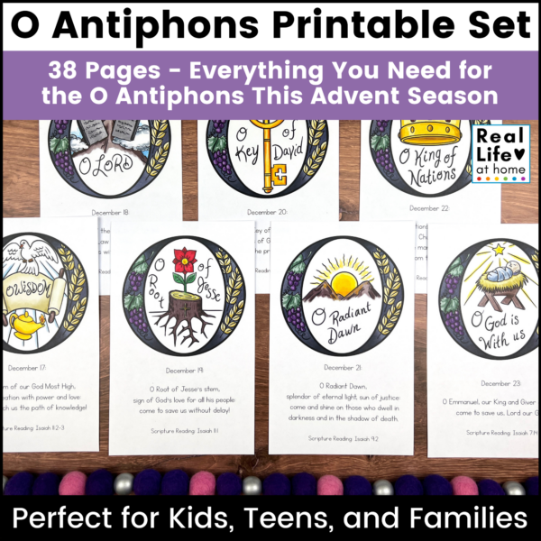 O Antiphons Advent Display Cards and Ornaments Packet for Kids and Families
