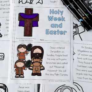 Holy Week and Easter Mini Book for Kids (12-page Mini Book)