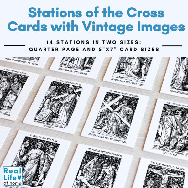 Printable Stations of the Cross Cards for Kids Featuring Vintage ...