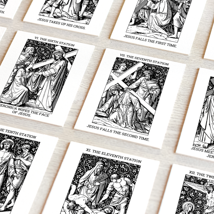 Printable Stations of the Cross Cards for Kids Featuring Vintage ...