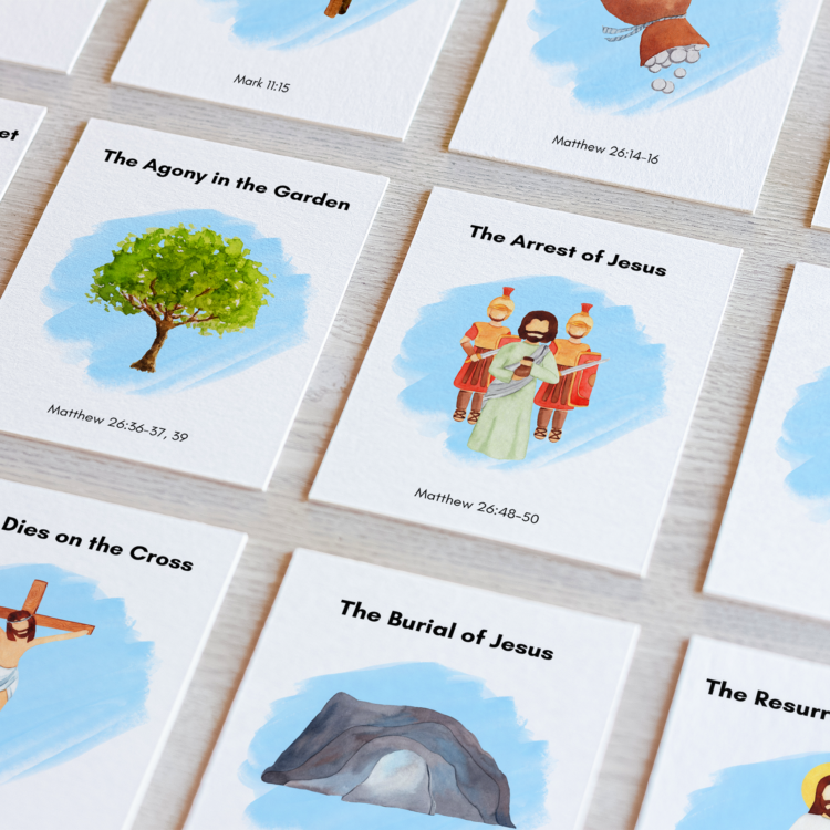 Holy Week and Easter Story Cards for Kids and Families | Watercolor ...